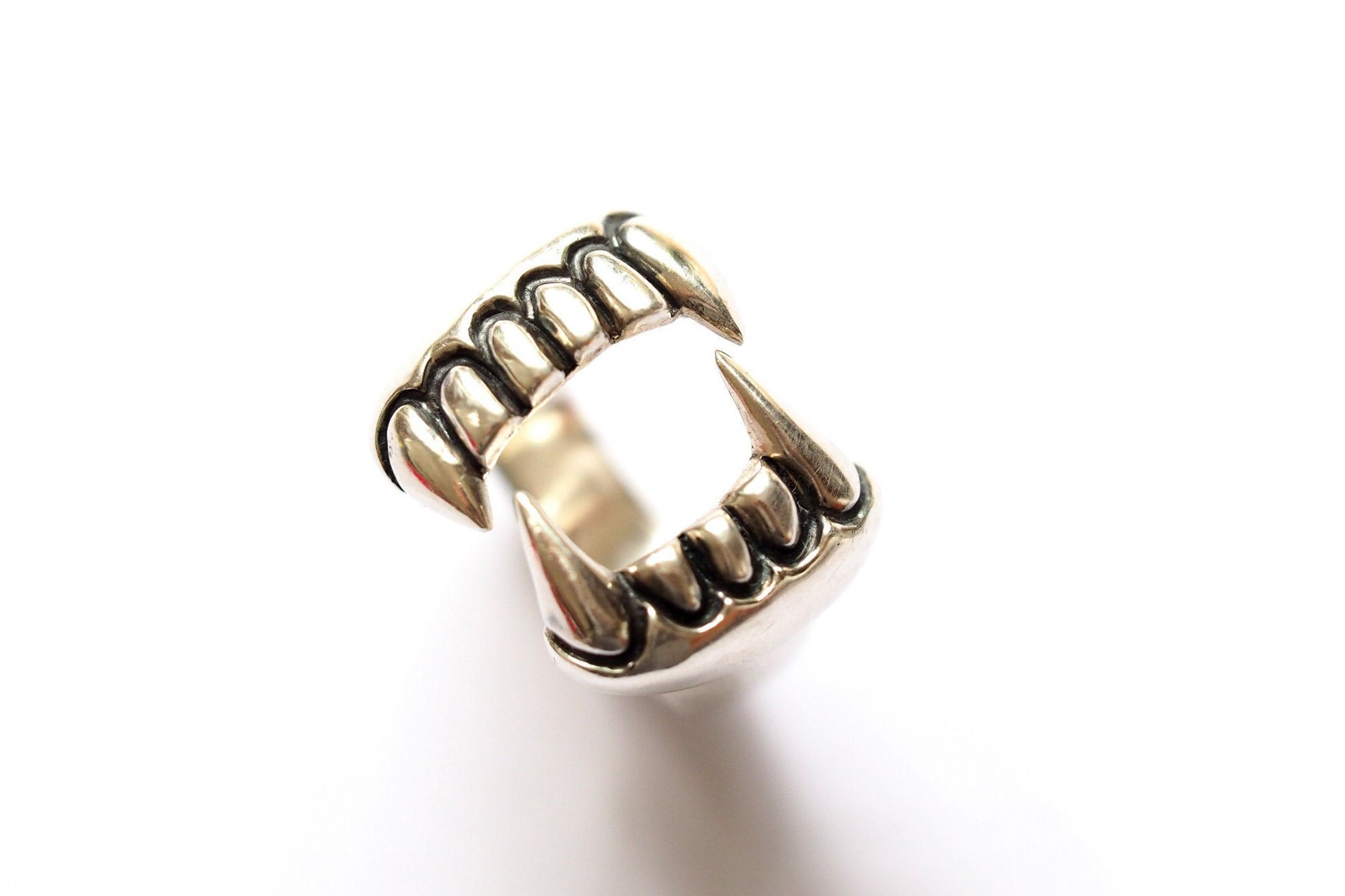 Silver Fangs Ring | Etsy