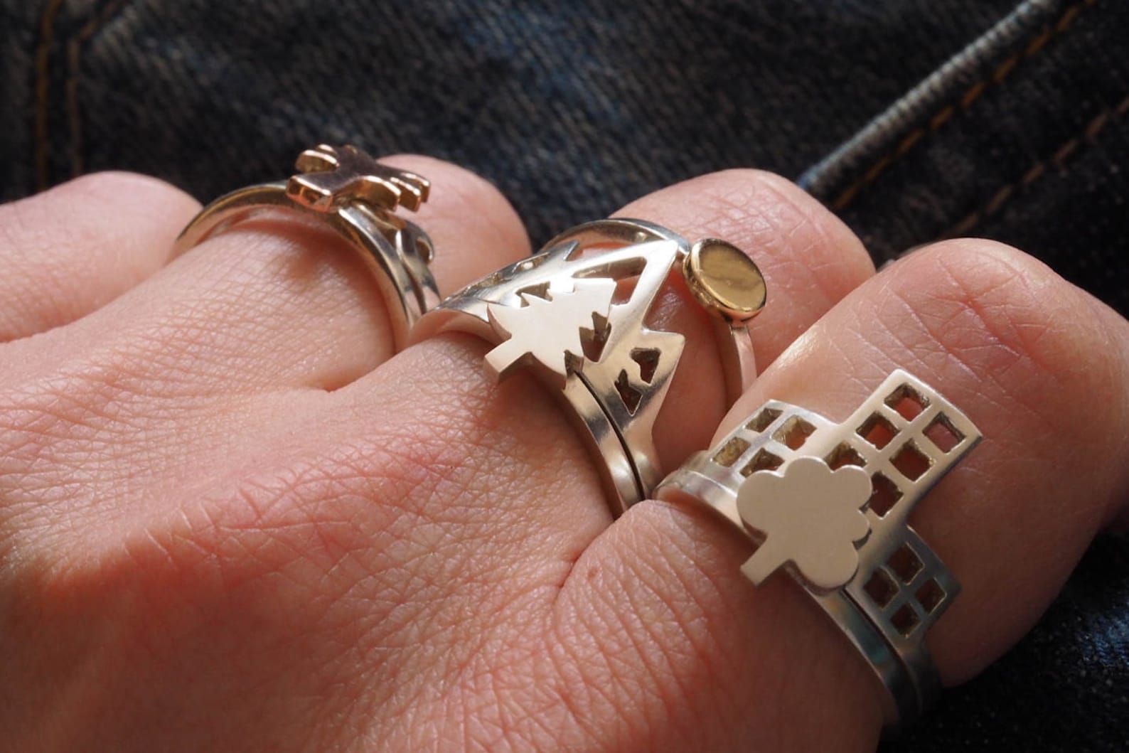 Mountain Scene Stacking Rings Tree Ring Mountain Ring | Etsy