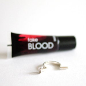 Nail Through Finger Ring / Recycled Sterling Silver / Halloween Ring ...