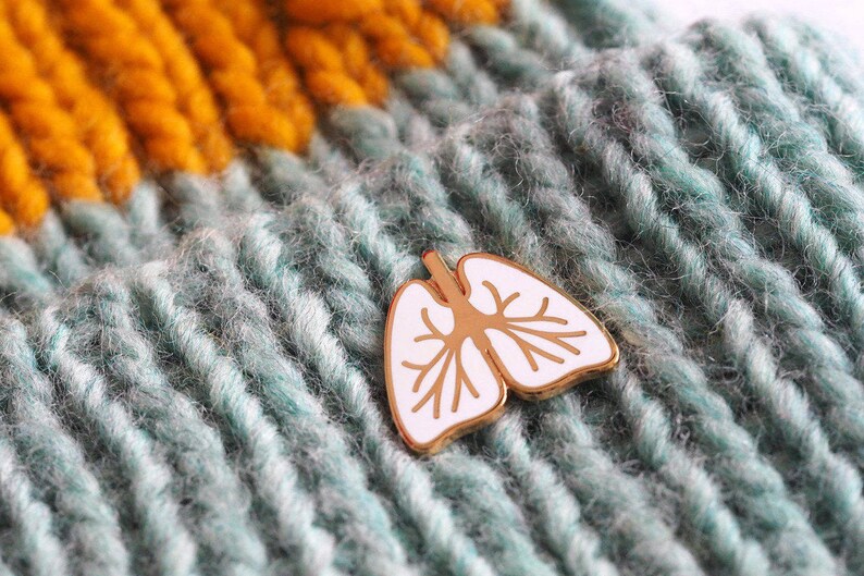 Lungs Enamel Pin Badge Mindfulness Brooch | Etsy