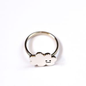 Cloud Ring, Handmade in Sterling Silver, Set With Black Diamond Eyes - Etsy