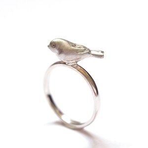 Bird Ring Silver Bird Ring Diamond Eyes Handmade Bird Ring - Etsy