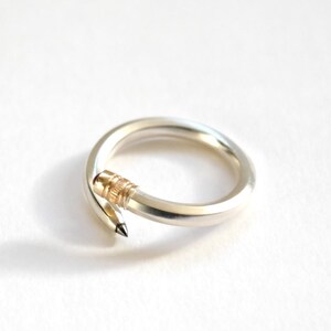 Handmade Pencil Ring: Recycled Silver, 9ct Gold & Ruby - Artist ...