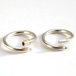 Handmade Pencil Ring: Recycled Silver, 9ct Gold & Ruby - Artist ...