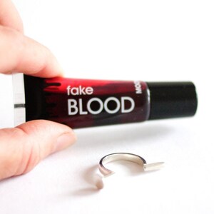 Nail Through Finger Ring / Recycled Sterling Silver / Halloween Ring ...