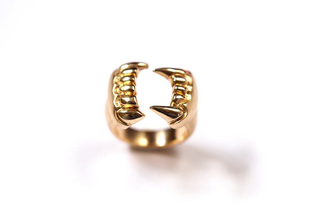Fangs Ring Gold Fangs Chunky Gold Ring Handmade Gold Ring - Etsy
