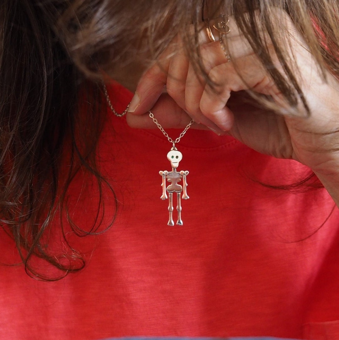 Skeleton Necklace / Articulated Skeleton / Recycled Sterling Silver ...