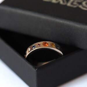 Planet Ring / Recycled Sterling Silver / Sapphire / Diamond / Ruby ...