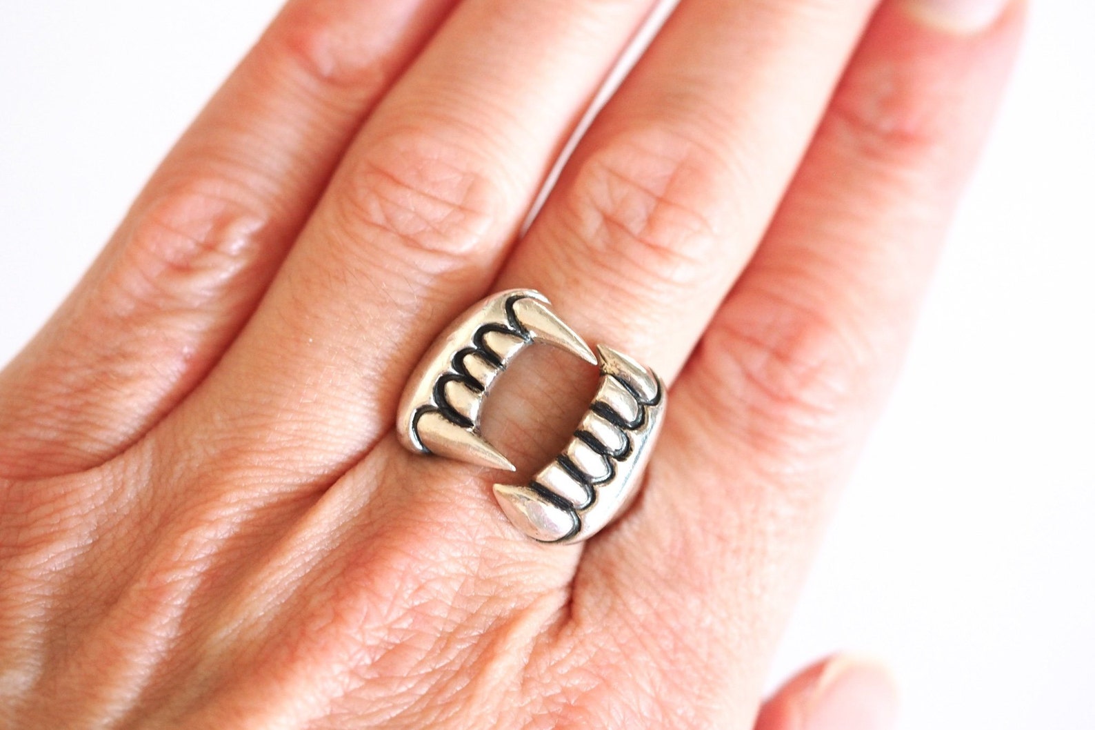Silver Fangs Ring | Etsy
