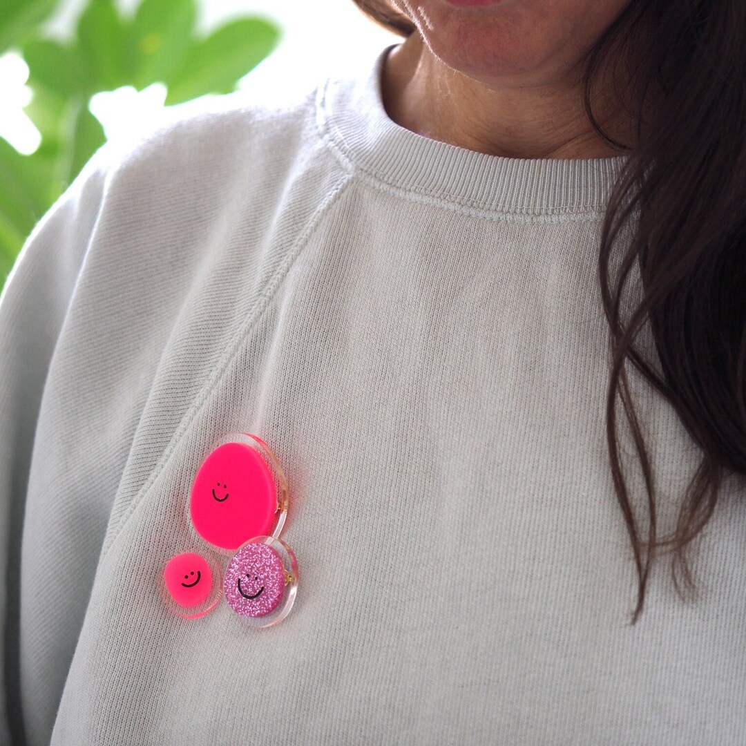 Happy Blobs / Smile Brooches / Laser Cut Acrylic Brooch Set / Happy ...