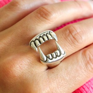Silver Fangs Ring - Etsy