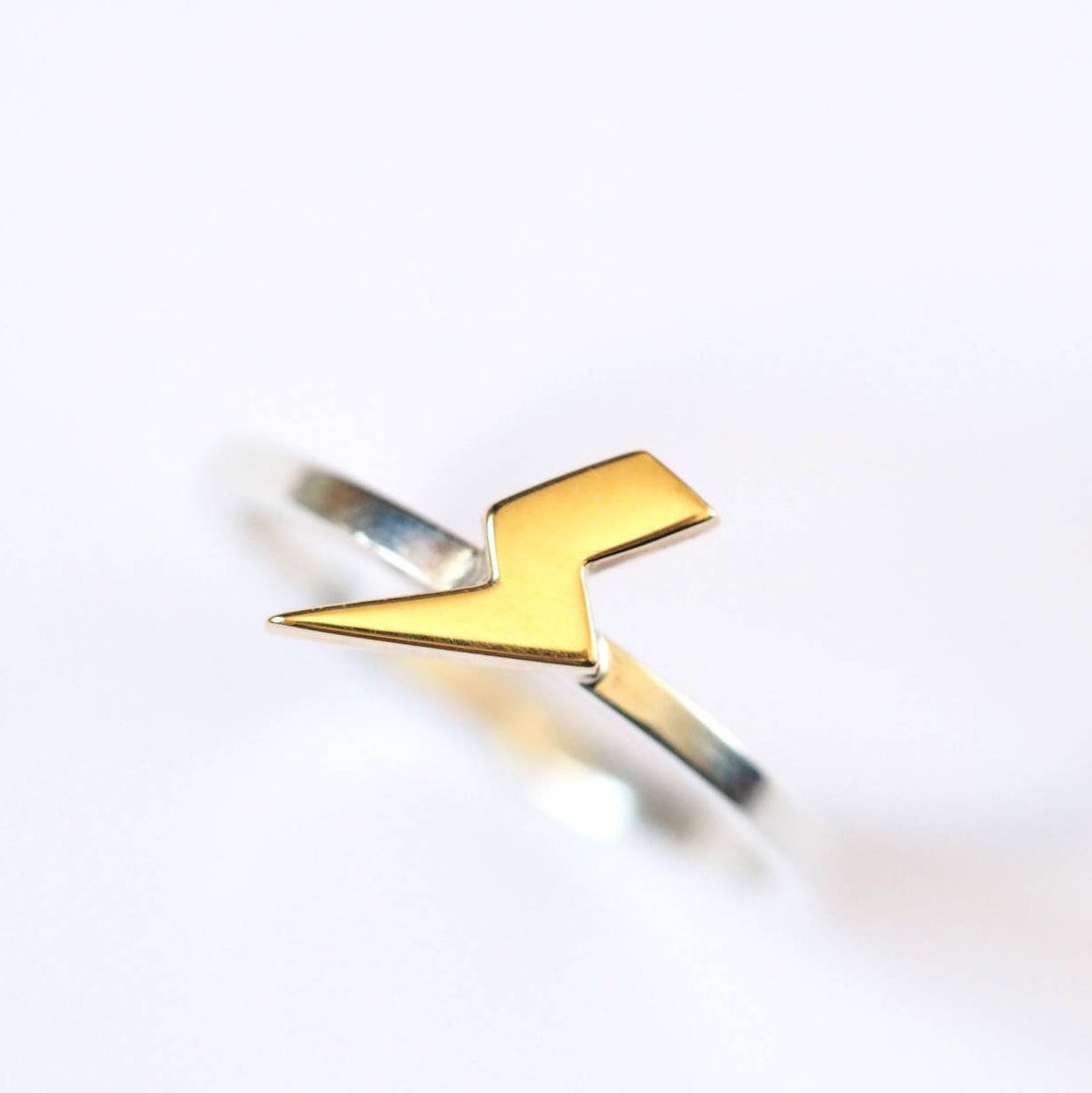 Lightning Ring / Lightning Bolt Ring / Recycled Sterling Silver / 9ct ...