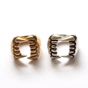 Silver Fangs Ring - Etsy