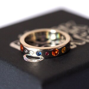 Planet Ring / Recycled Sterling Silver / Sapphire / Diamond / Ruby ...