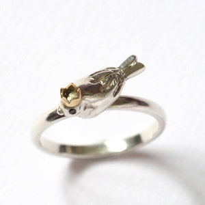 Bird King Ring / Handmade Bird Ring / Recycled Sterling Silver / Black ...