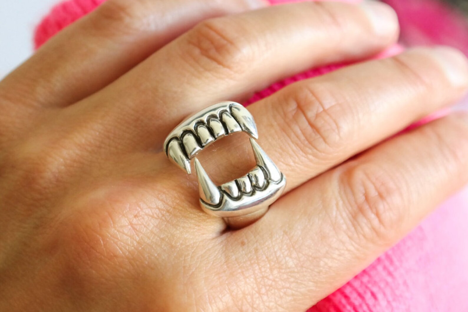 Silver Fangs Ring | Etsy