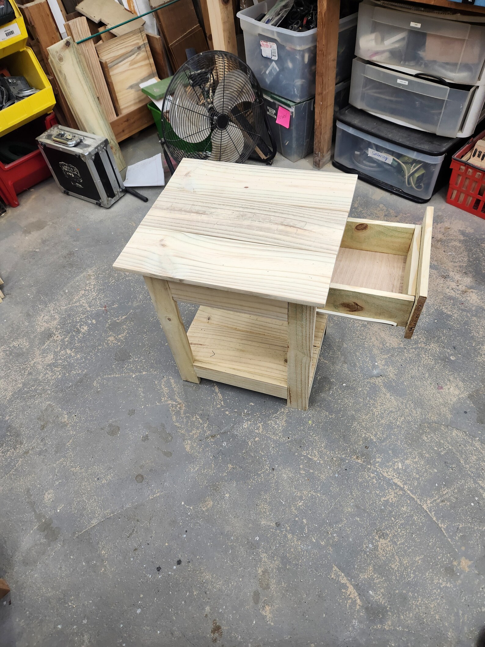 Side Table With Hidden Drawer - Etsy