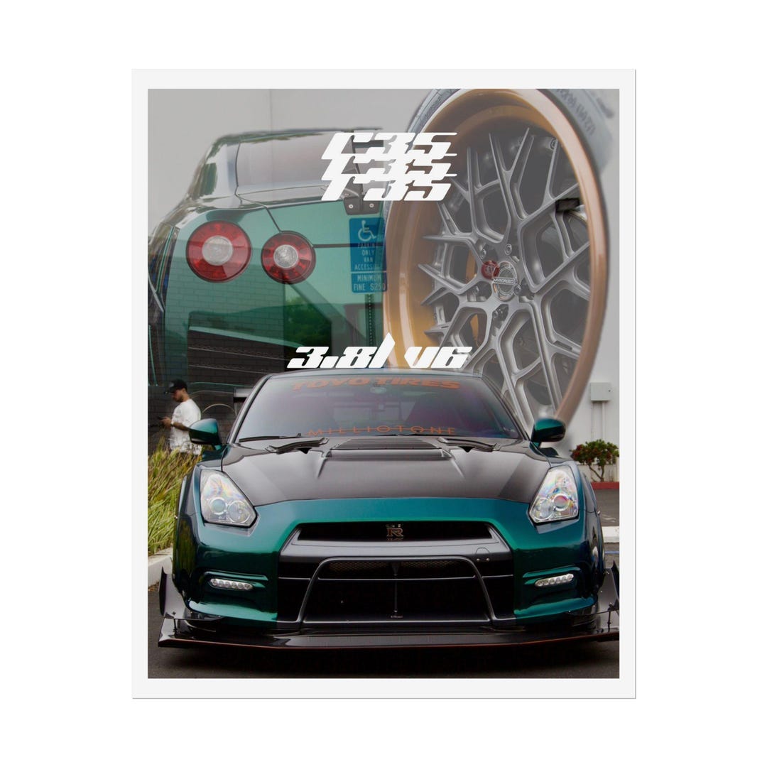 GTR R35 Poster, Car Garage Wall Art Decor, Auto Enthusiast Gift, Nissan ...