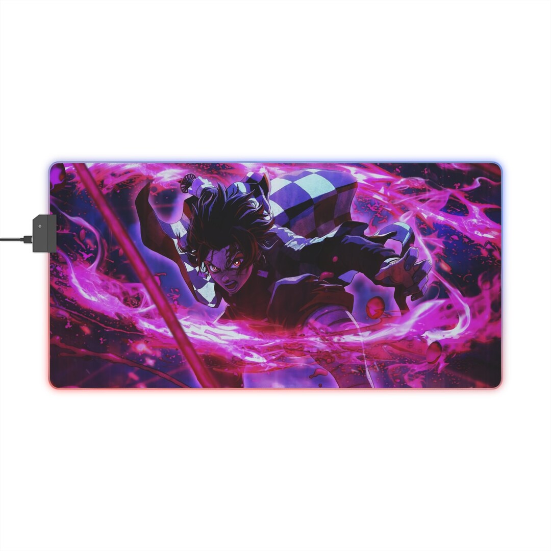 LED Tanjiro Demonslayer Gaming Mouse Pad - Etsy