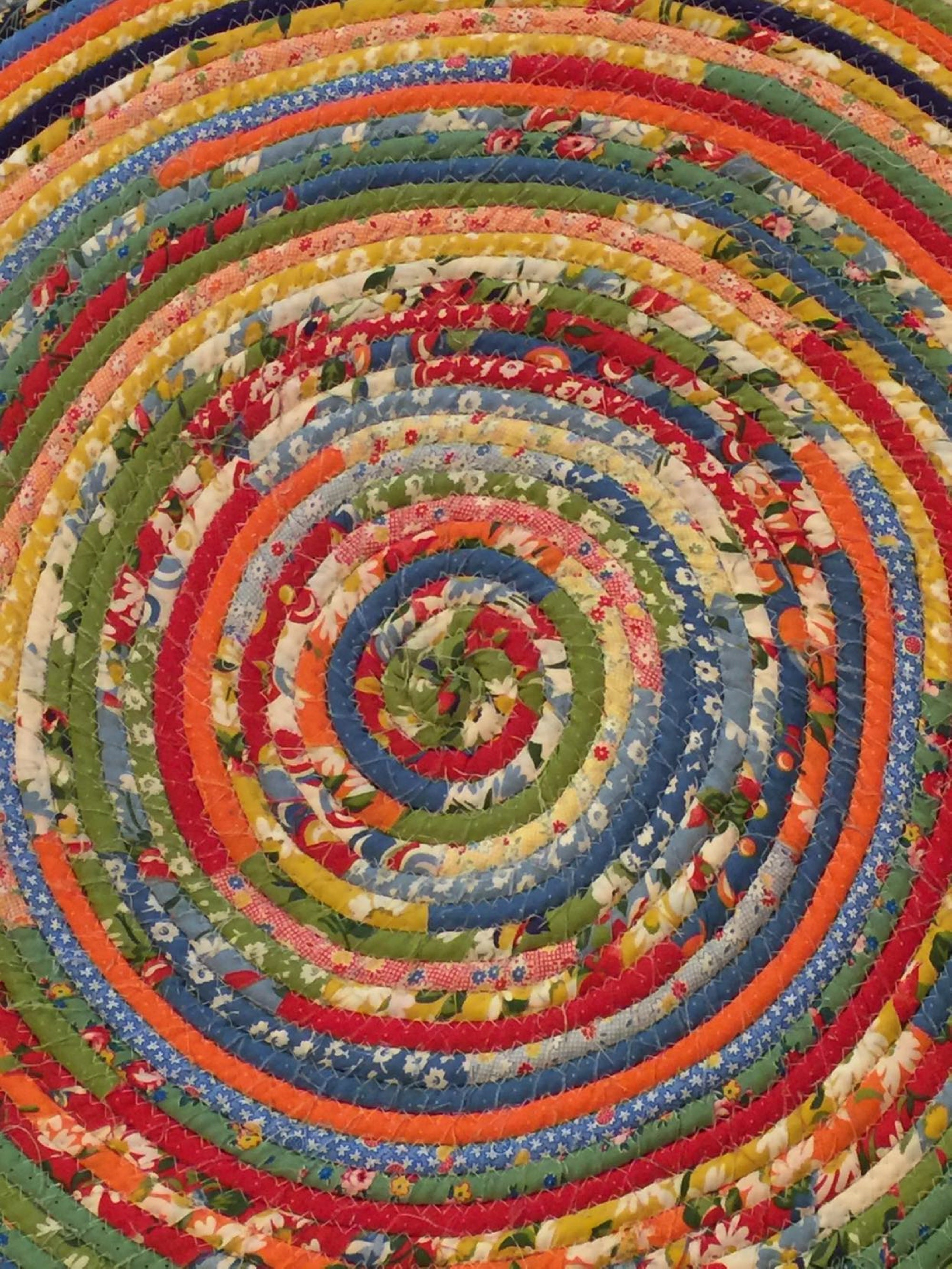 NEW Handmade Coiled Rag Rug From '30s Style Fabrics Boho Retro - Etsy