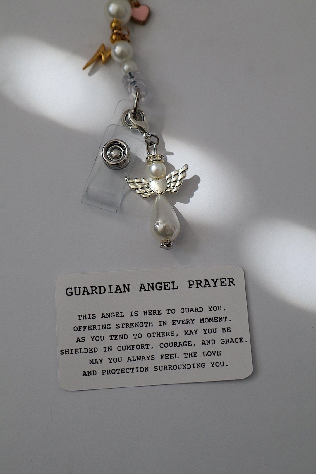 Guardian Angel Badge Reel Charm, Customizable, Lobster Clasp, Nurse ...