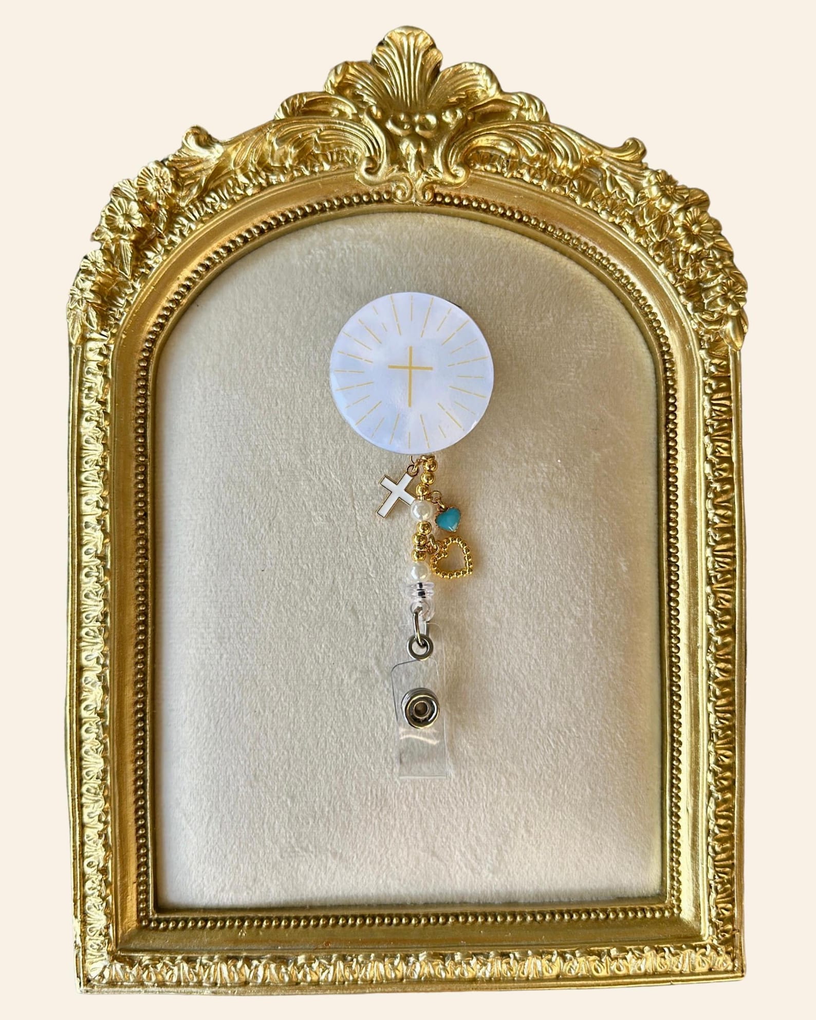 Yellow Cross Badge Reel – Christian Nurse Retractable ID Holder, Sky ...