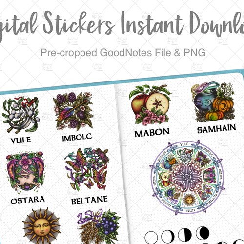 Sabbat Stickers Pagan Wheel of the Year Stickers - Etsy