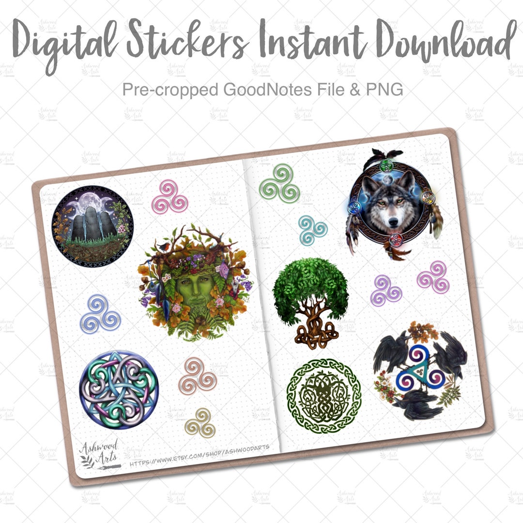 Celtic Druid Pagan Stickers | Digital Planner Stickers | Goodnotes ...