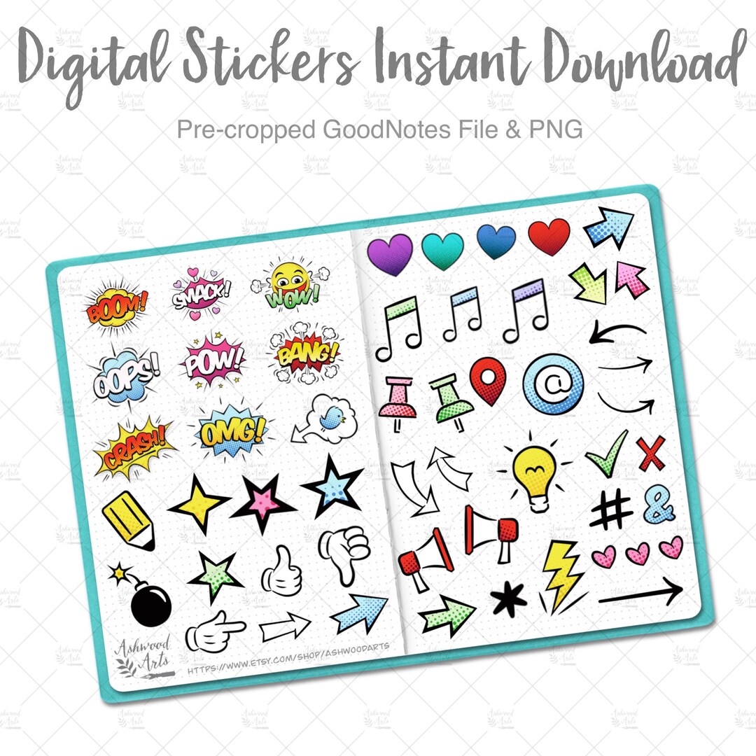 Comic Book Stickers | Digital Planner Stickers | Goodnotes Stickers ...