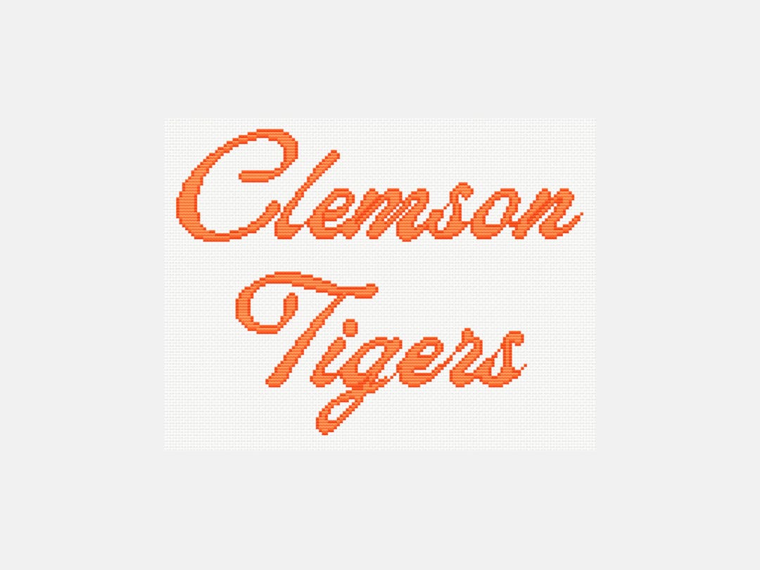 Clemson Tigers, Cross Stitch Pattern, Needlepoint Pattern, Digital File ...