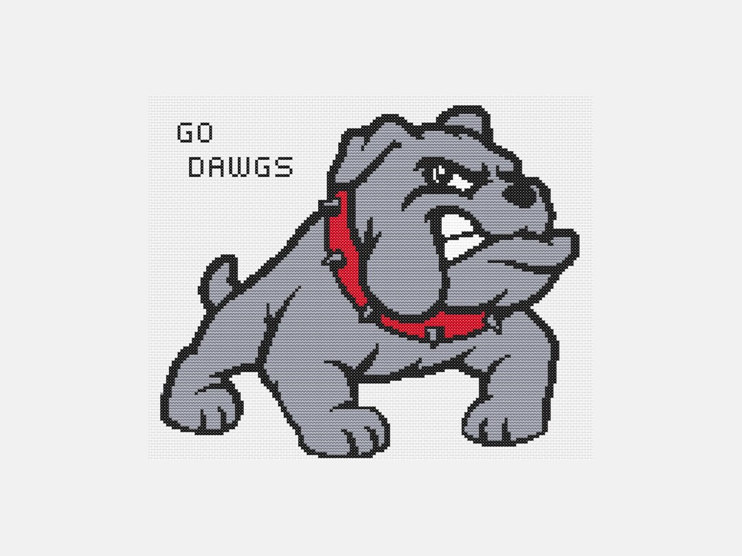 Bulldog, Cross Stitch, Needlepoint, Pattern, Digital File, Go Dawgs ...