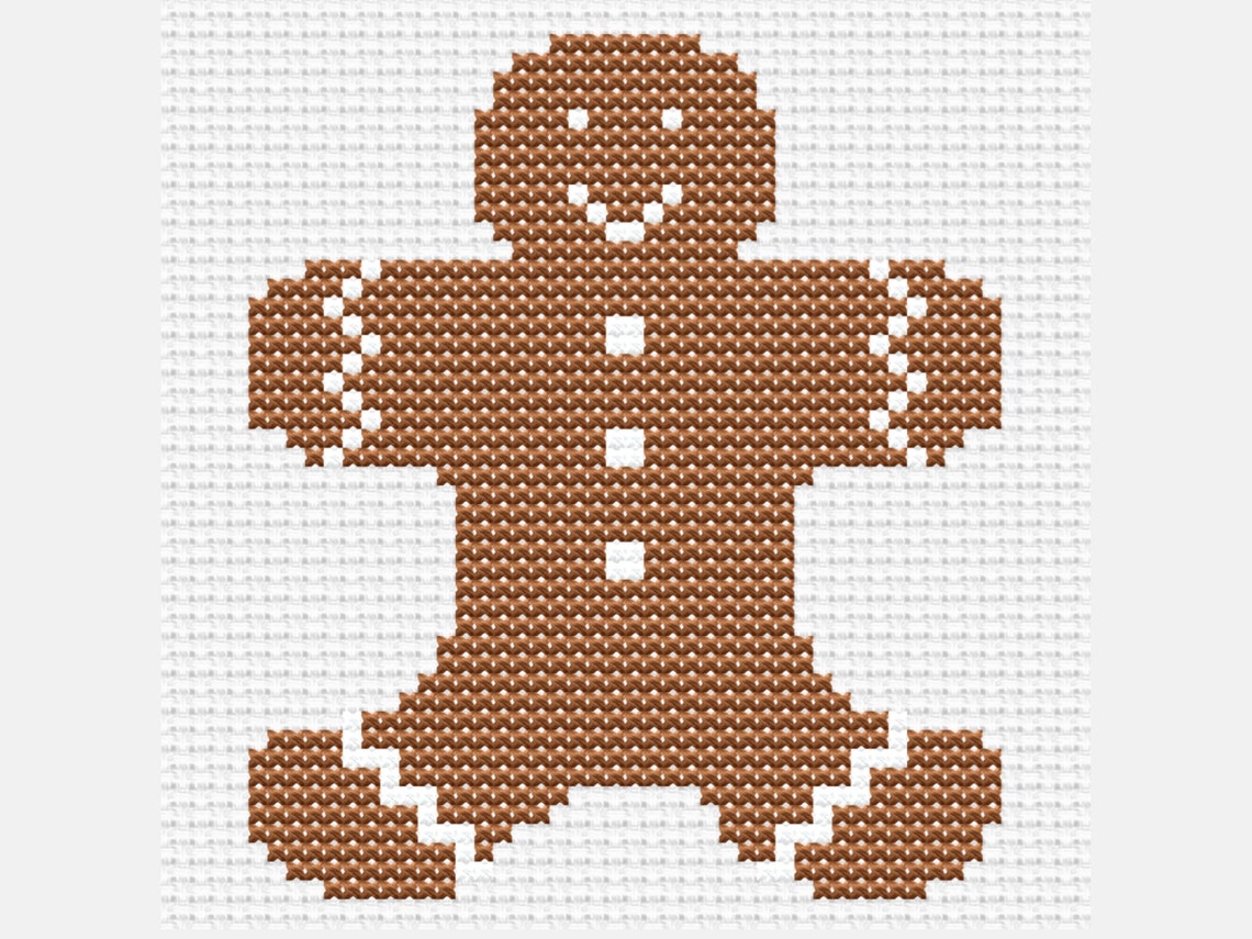 Gingerbread Man Cross Stitch Pattern, Cross Stitch PDF, Digital File ...