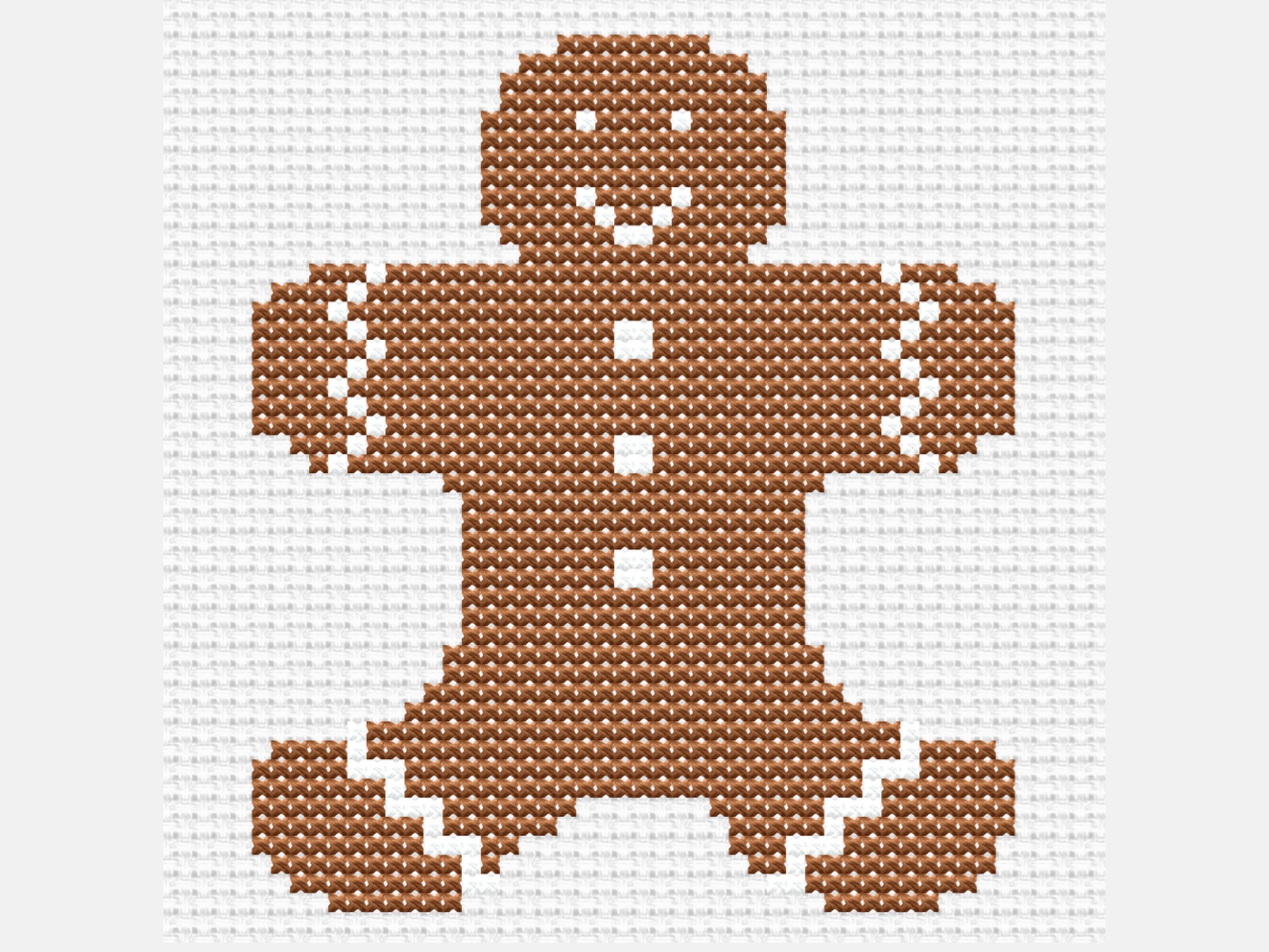 Gingerbread Man Cross Stitch Pattern, Cross Stitch PDF, Digital File ...