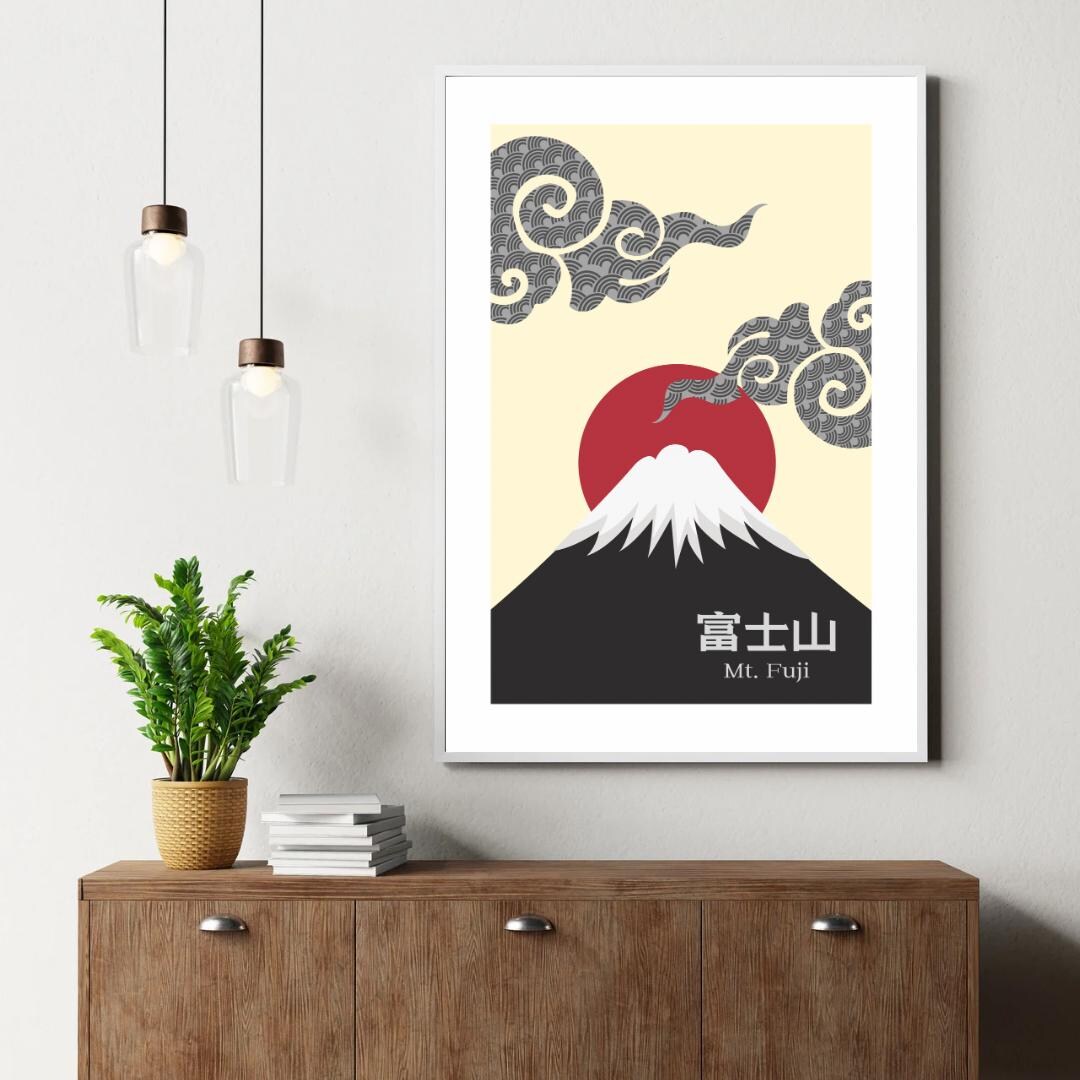 Mt. Fuji Wall Art, Japanese Wall Art, Mt. Fuji Art, Mountain Wall Art, Japanese Traditional ...