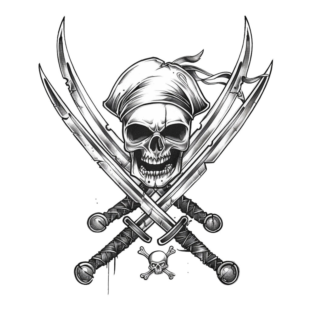 Pirate Swords 8 Tattoo Design Digital Download - Etsy