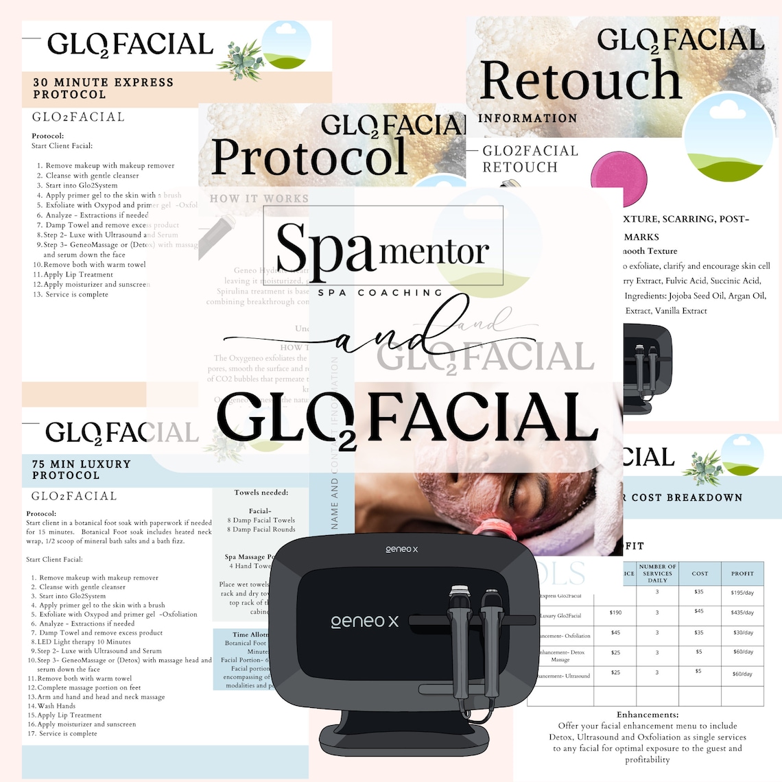 Glo2facial Geneo Facial Protocol Pack- Oxypod- Esthetician- Facial ...
