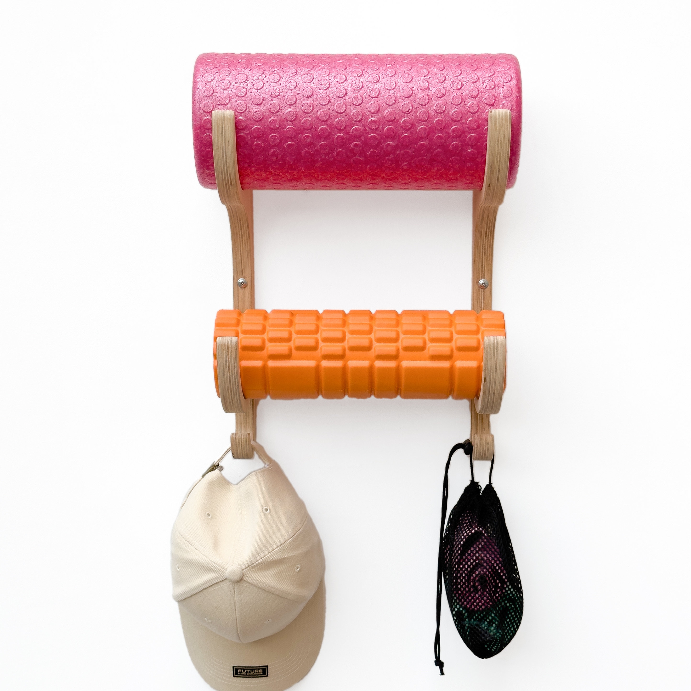 Wooden Wall Holders 6.5", Yoga Mat Holder, Yoga Mat Hooks, Mount Yoga ...