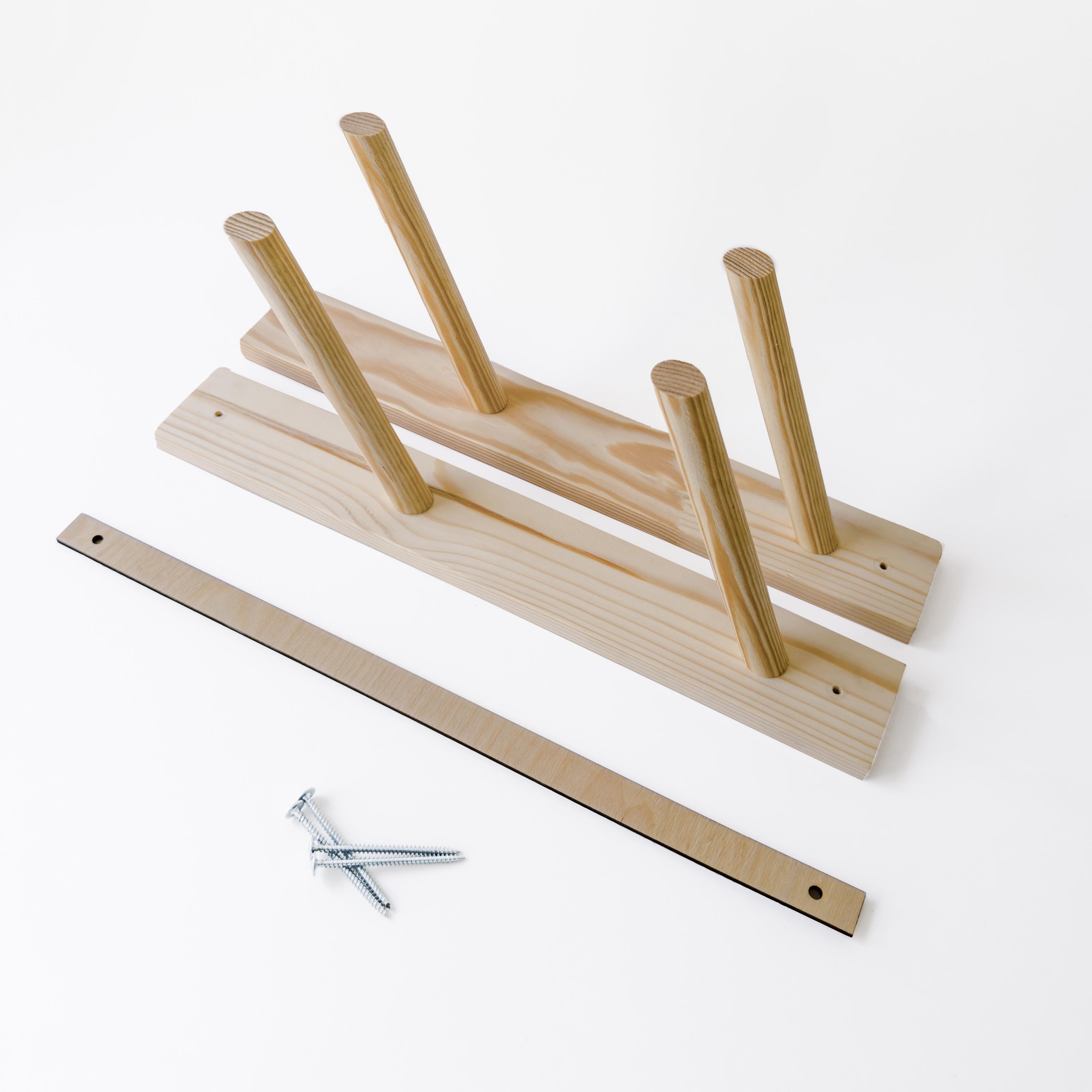 Wooden Yoga Mat Hooks, 6.5 in Pine, Wall Mount Wooden Yoga Mat Holder ...