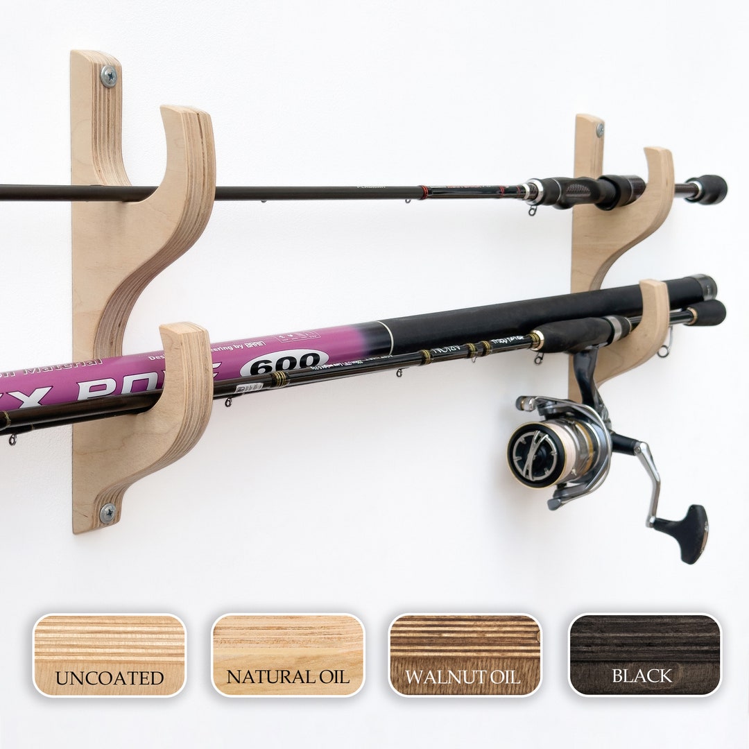 Wooden Fishing Rod Holder, Fishing Rod Holder Wall, Fishing Rod Rack ...