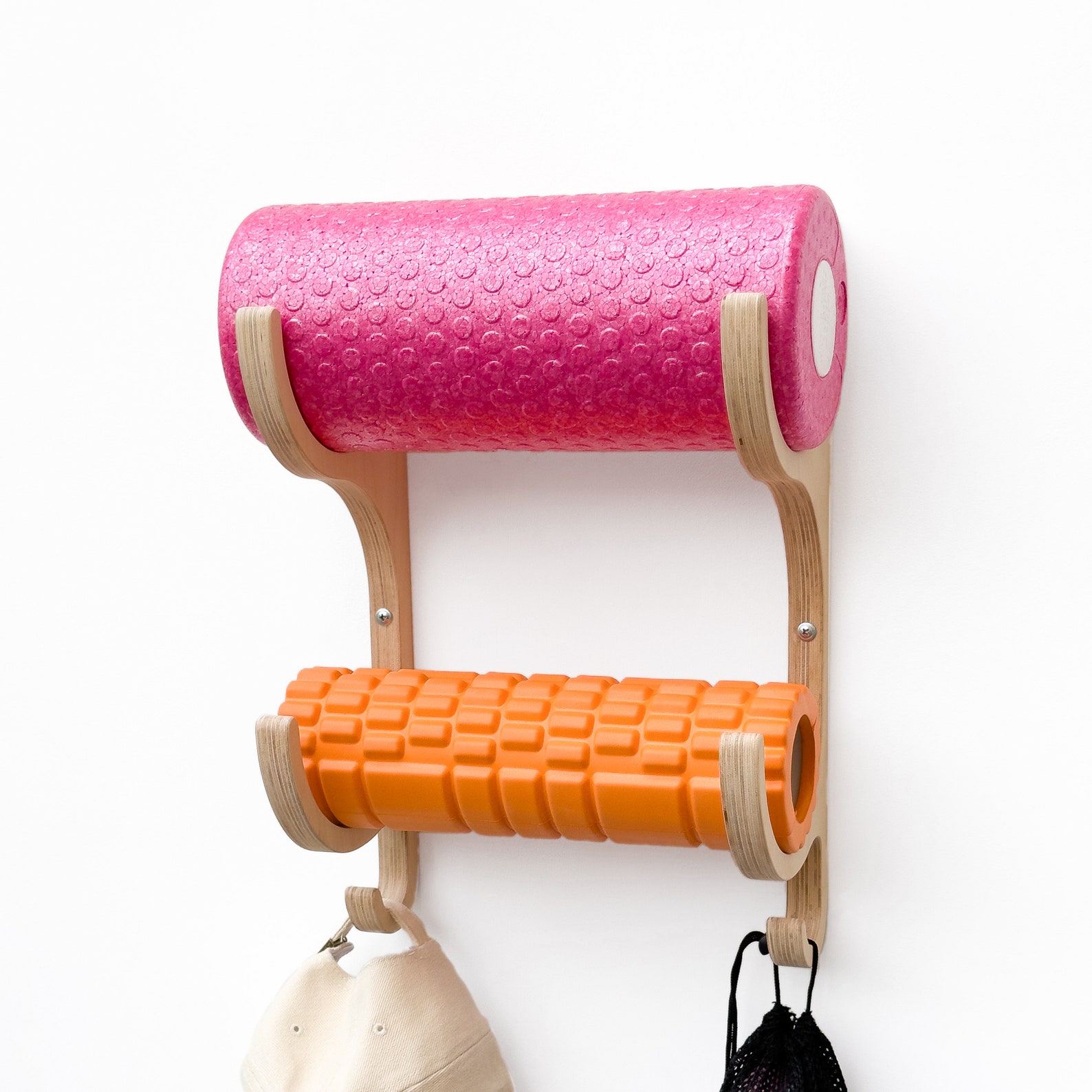 Wooden Wall Holders 6.5", Yoga Mat Holder, Yoga Mat Hooks, Mount Yoga ...