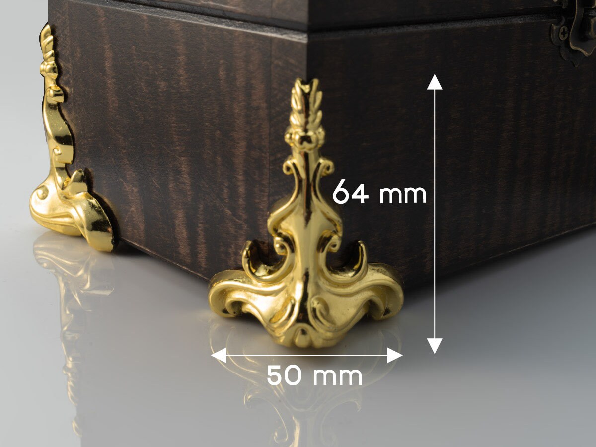Gold Plastic Legs for Boxes 64x50 Mm, Jewelry Box Hardware, Antique ...