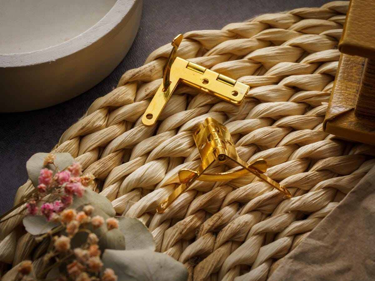 Elegant Gold Decorative Hinges for Furniture, Secure Small Hardware for ...