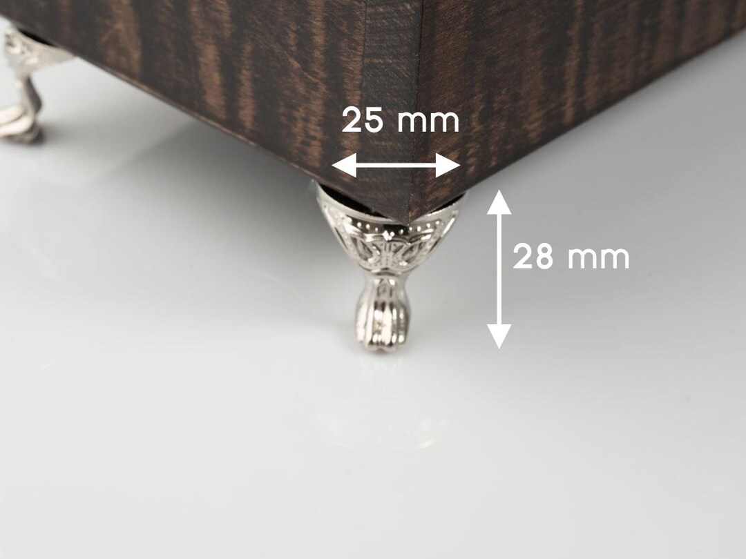 Silver Box Feet 28x25mm / Metal Accents for Restoration or DIY ...
