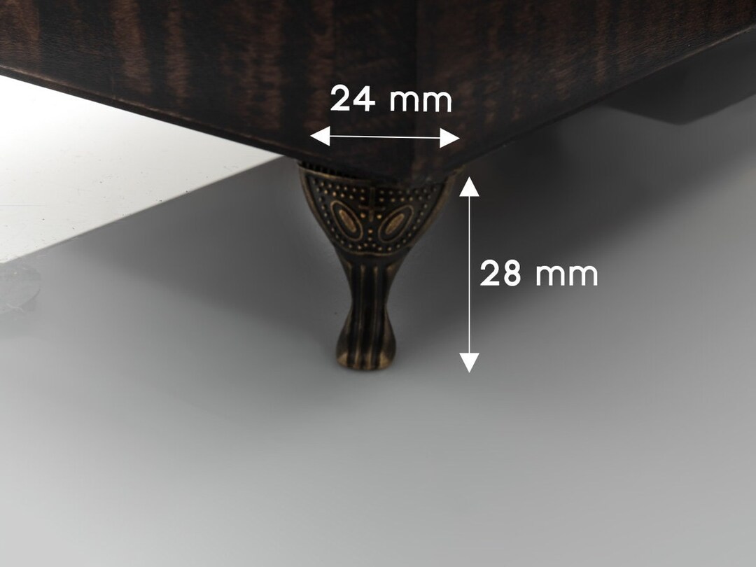 Jewelry Box Metal Legs Set 24x28mm, Miniature Metal Legs, Small Brass ...