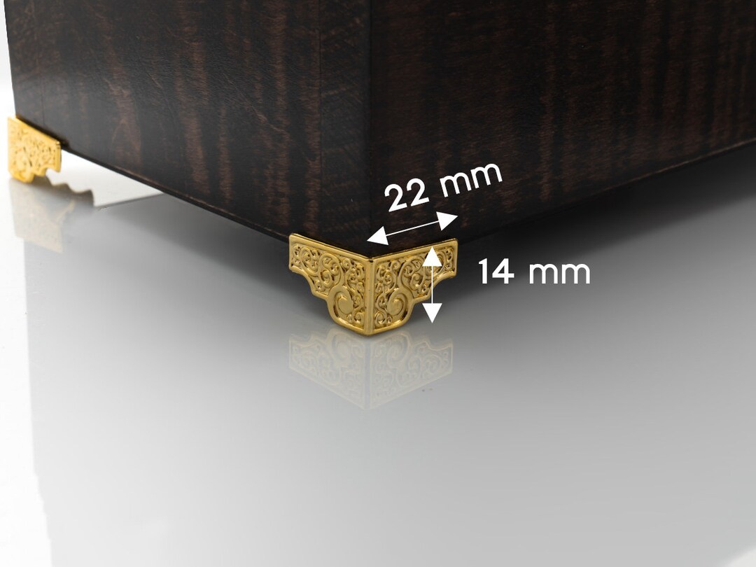 Gold Furniture Box Feet 22x14 Mm, Miniature Plastic Legs, Box Protector ...