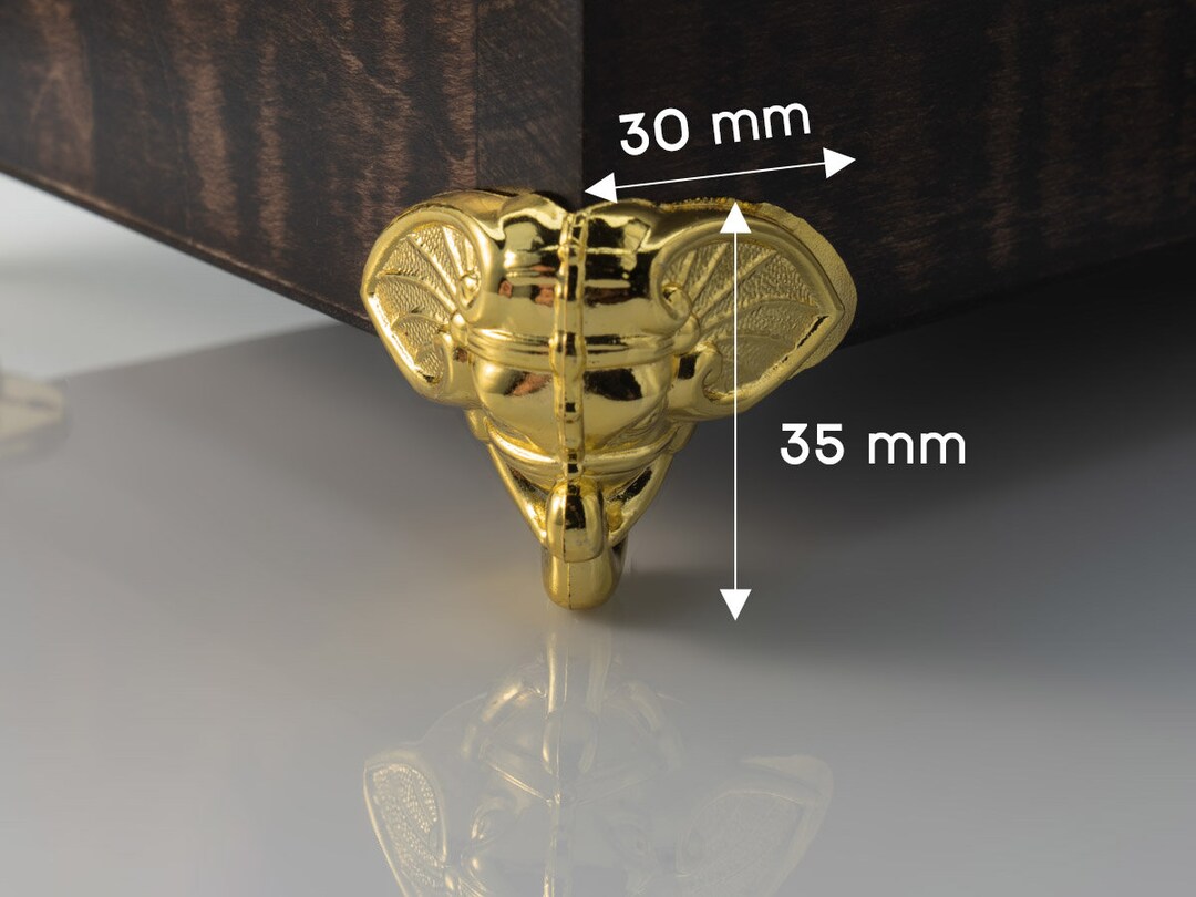 Vintage Style Gold Metal Box Legs, Decorative Corners for Jewelry Boxes ...