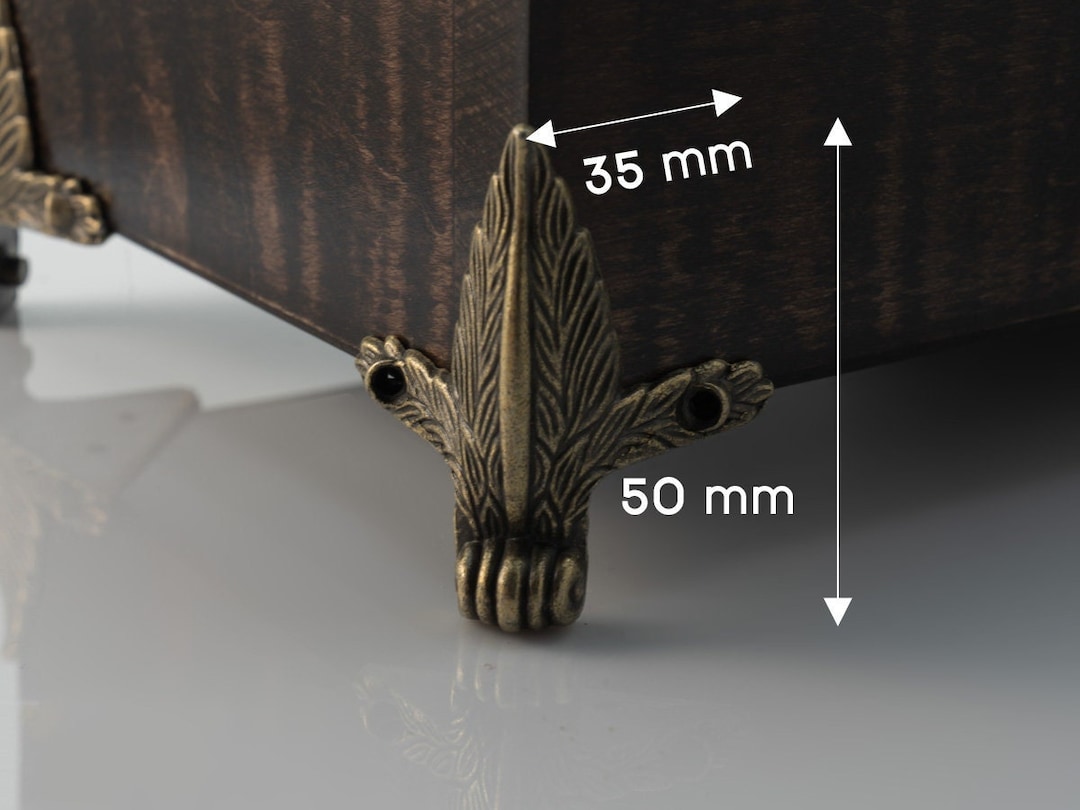 Antique Brass Box Legs: Metal Furniture Feet, Jewelry Box Making ...