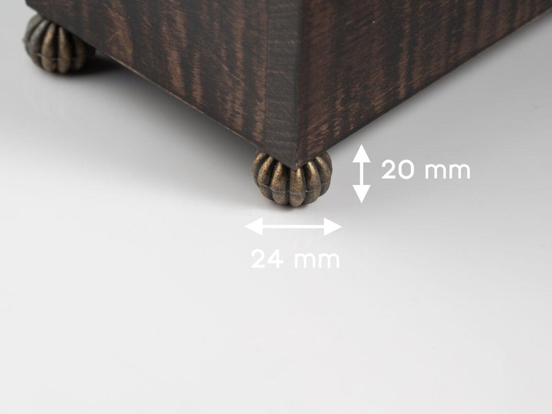 Box Feet Set Protectors 24x20mm, Metal Hardware for Wooden Jewelry ...