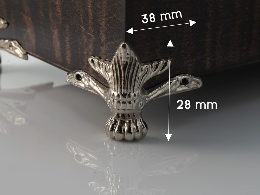 Decorative Metal Box Legs 38x28mm | Furniture Feet and Jewelry Box ...