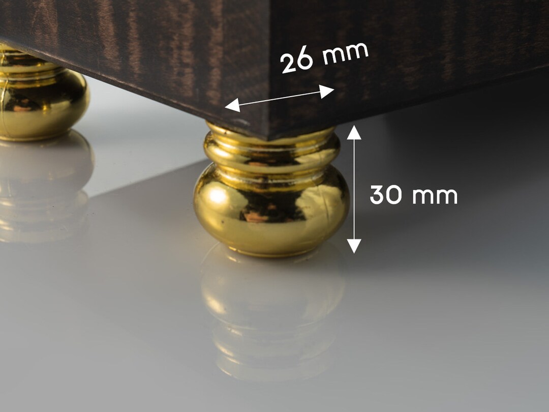 Gold Plastic Box Legs: Miniature Antique Brass Feet (26x30 Mm) - Etsy